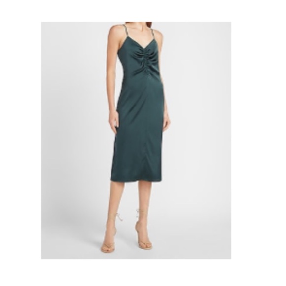 Express | Dresses | Express Satin Ruched Front Slip Dress | Poshmark